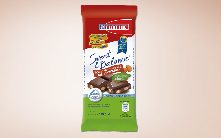Σοκολάτα γάλακτος με Αμύγδαλα Sweet & Balance - Sweet & Balance